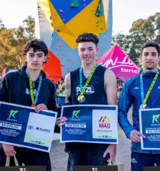 Gregorini fue ganador en un regional de escalada
