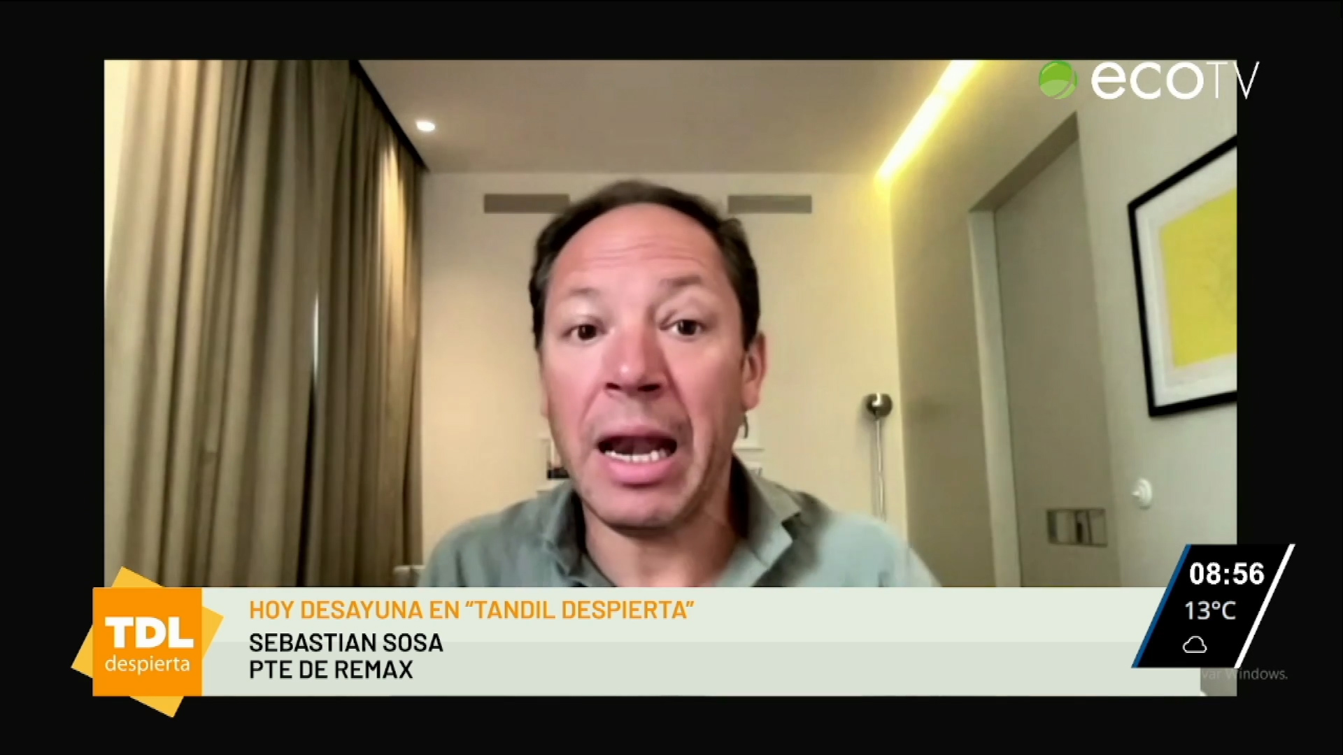 Sebastián Sosa en Tandil Despierta por la 104 1 Tandil FM y ECO TV