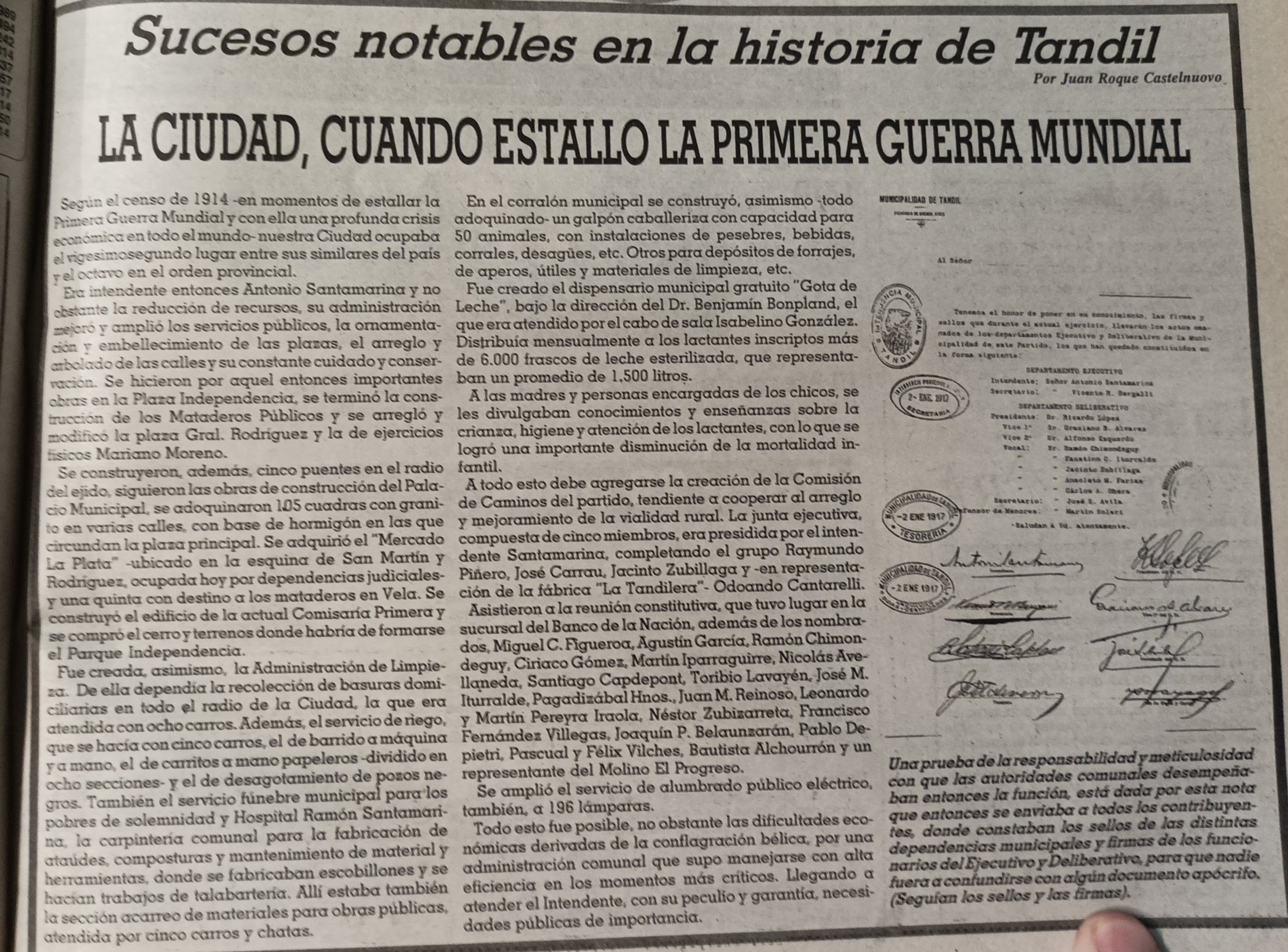 La ciudad, cuando estalló la Primera Guerra Mundial